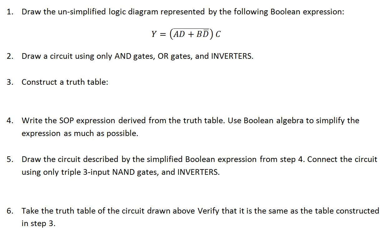 Solved Draw the un-simplified logic diagram represented by | Chegg.com
