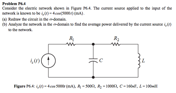 Solved Problem P6.4 Consider the electric network shown in | Chegg.com