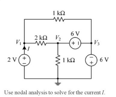 Solved Use nodal analysis to solve for the current I. | Chegg.com
