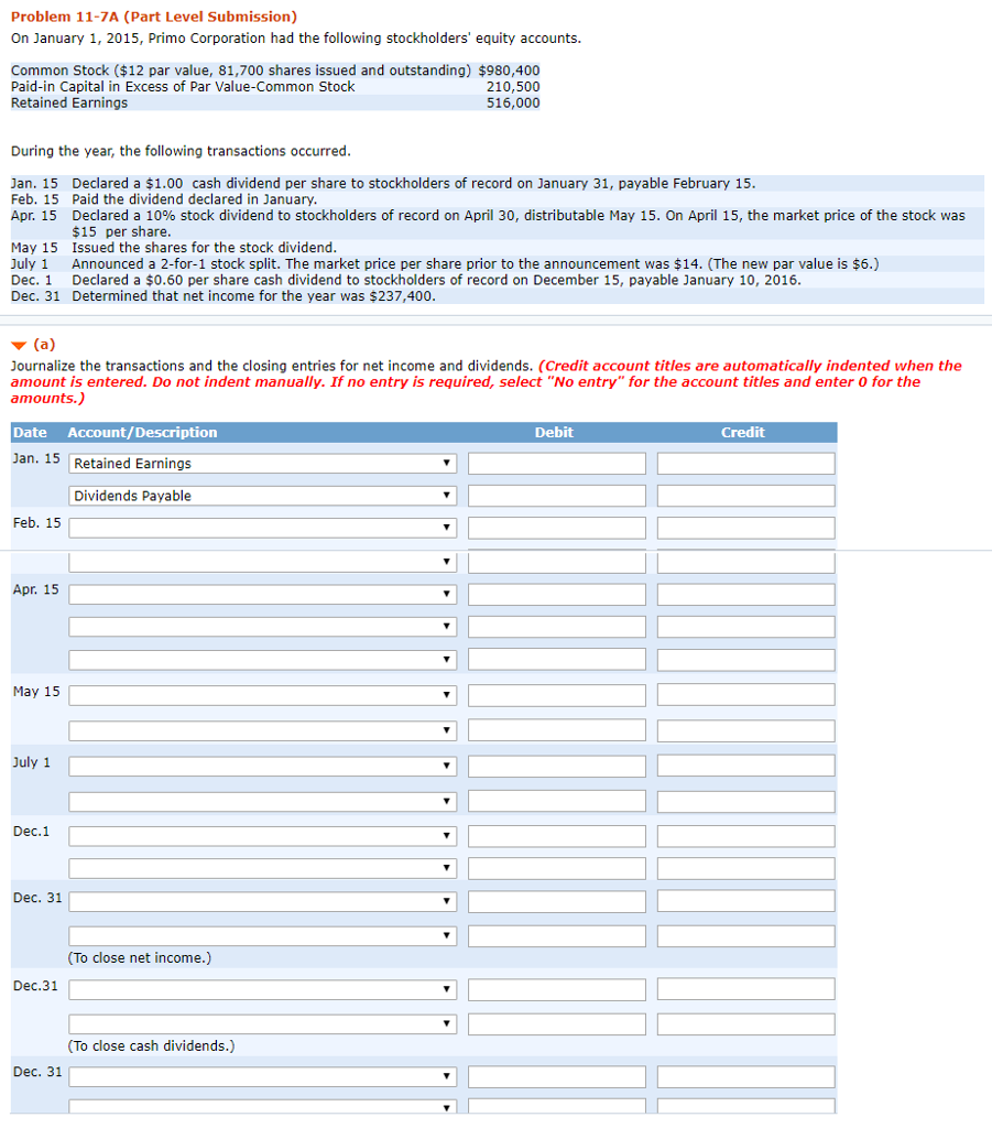 Solved Problem 11-7A (Part Level Submission) On January | Chegg.com