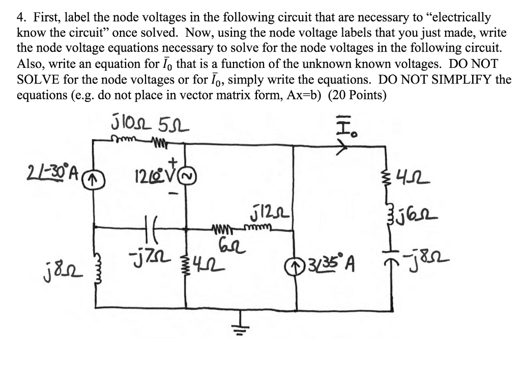 Solved First, label the node voltages in the following | Chegg.com