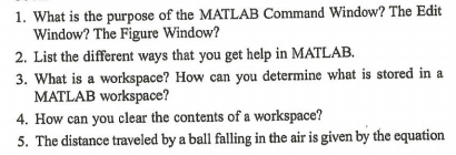 Solved What is the purpose of the MATLAB Command Window? The | Chegg.com