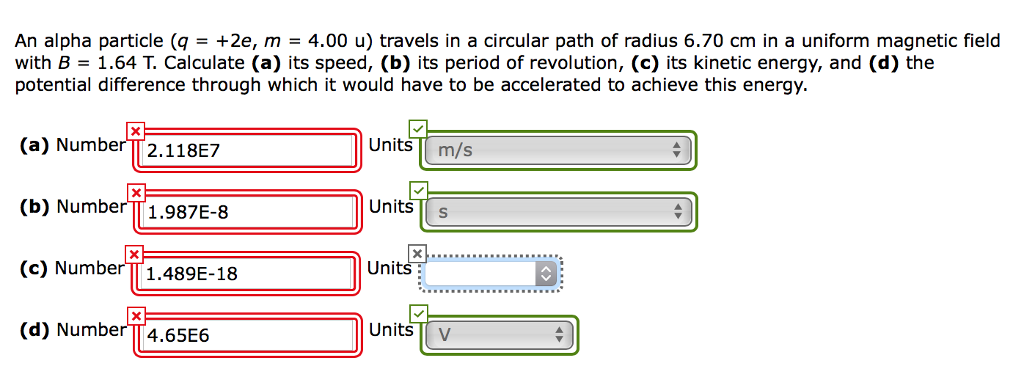 Solved An alpha particle (q = +2e, m = 4.00 u) travels in a | Chegg.com