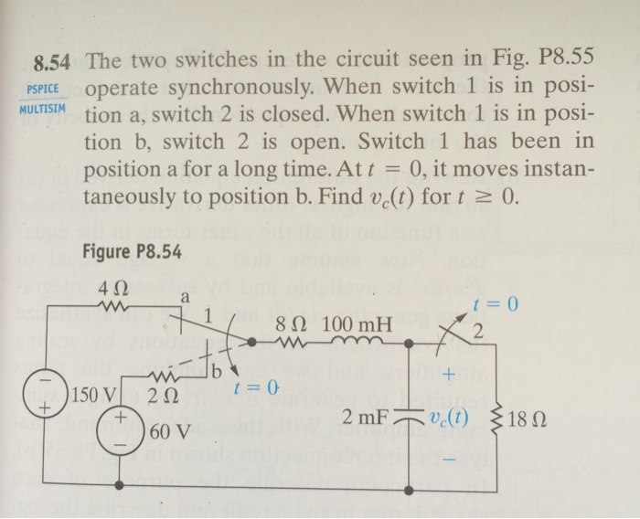 Solved The two switches in the circuit seen in Fig. P8.55 | Chegg.com