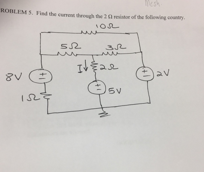 Solved Find the current through the 2 ohm resistor of the | Chegg.com