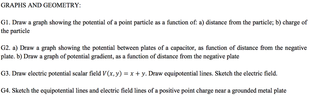 Solved GRAPHS AND GEOMETRY: G1. Draw a graph showing the | Chegg.com