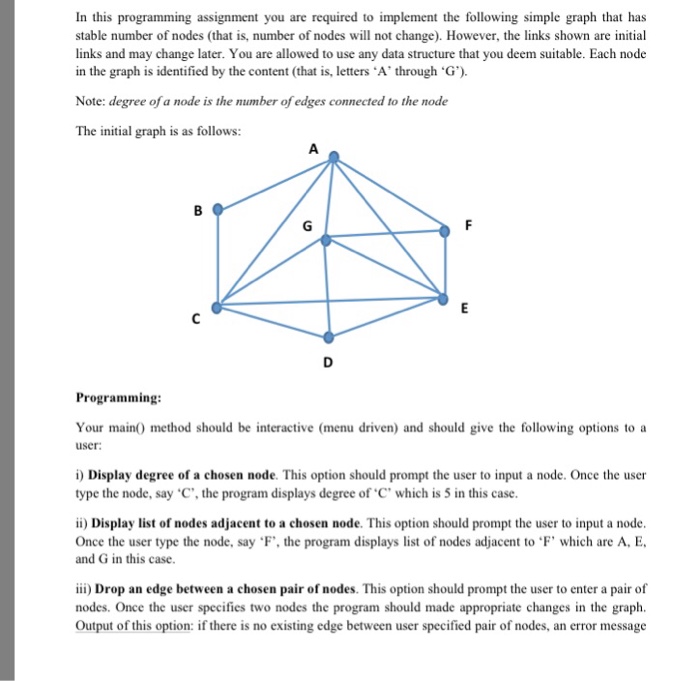 Solved In this programming assignment you are required to | Chegg.com