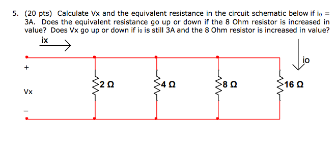 Solved 5. (20 pts) Calculate Vx and the equivalent | Chegg.com