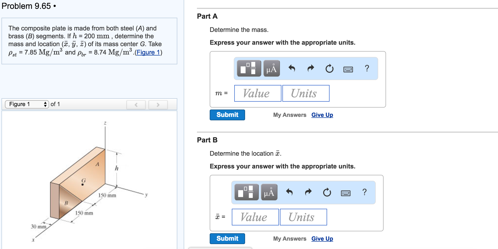 Solved The composite plate is made from both steel (A) and | Chegg.com