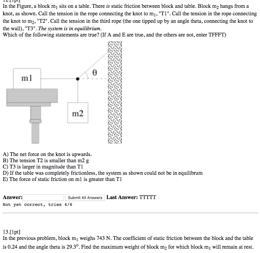 Solved In the Figure, a block mi sits on a table. There is | Chegg.com