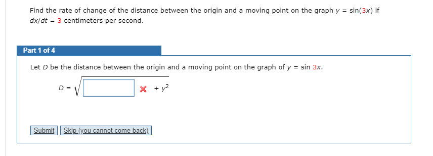 Solved Find the rate of change of the distance between the | Chegg.com