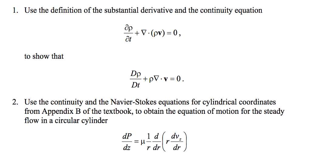 Solved Use the definition of the substantial derivative and | Chegg.com