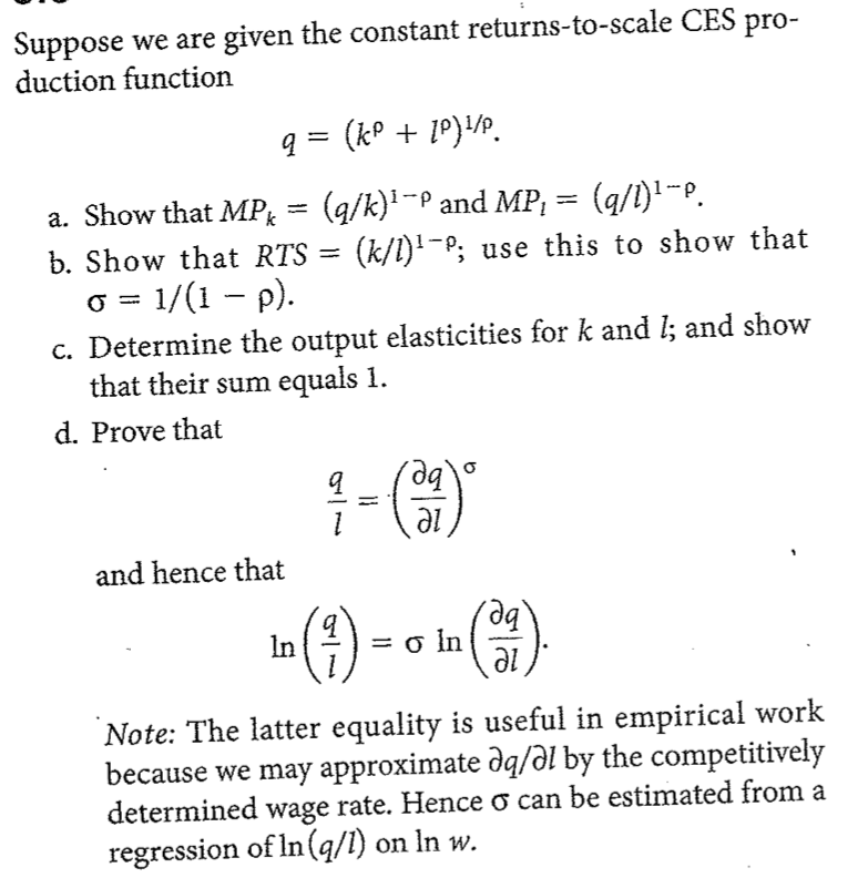 Constant Returns To Scale