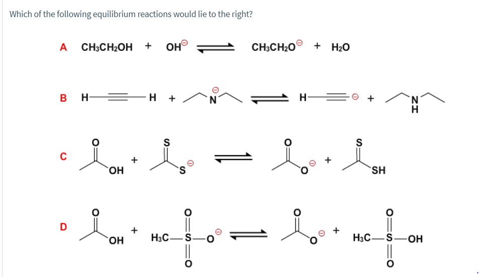 Solved Which of the following equilibrium reactions would | Chegg.com