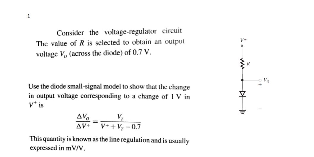 Solved Consider the voltage-regulator circuit The value of R | Chegg.com