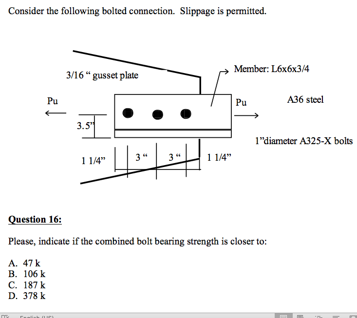 Solved Consider the following bolted connection. Slippage is | Chegg.com