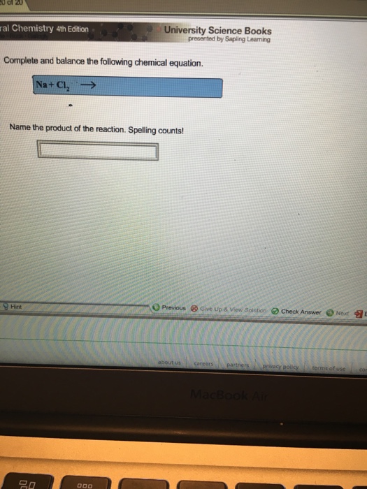Solved Complete and balance the following chemical equation. | Chegg.com