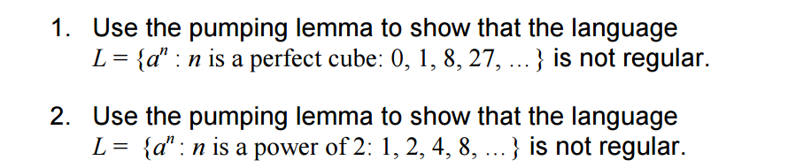 Solved Use the pumping lemma to show that the language L = | Chegg.com