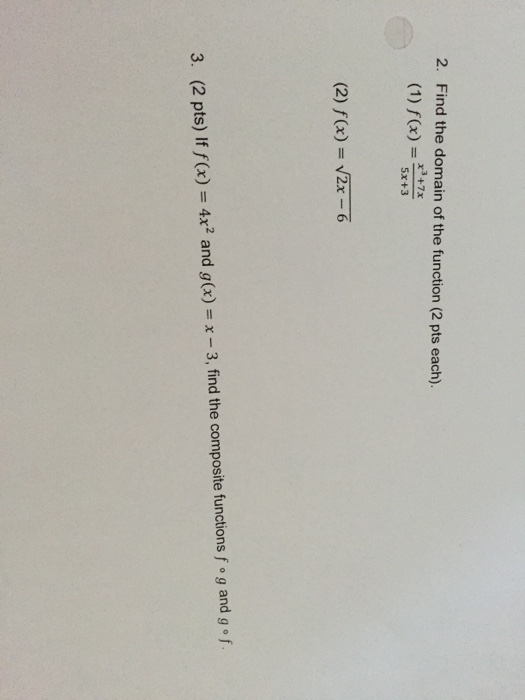 Solved Find the domain of the function. (1) f(x)=x^3+7x/5x + | Chegg.com