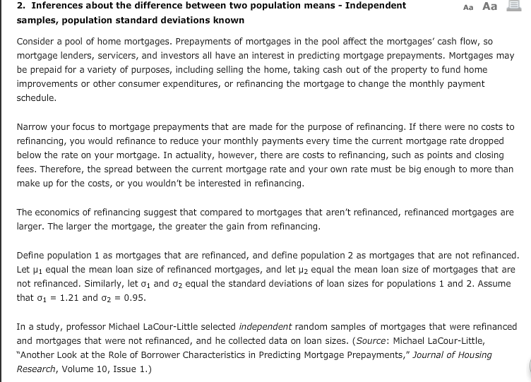 Solved 2. Inferences about the difference between two | Chegg.com