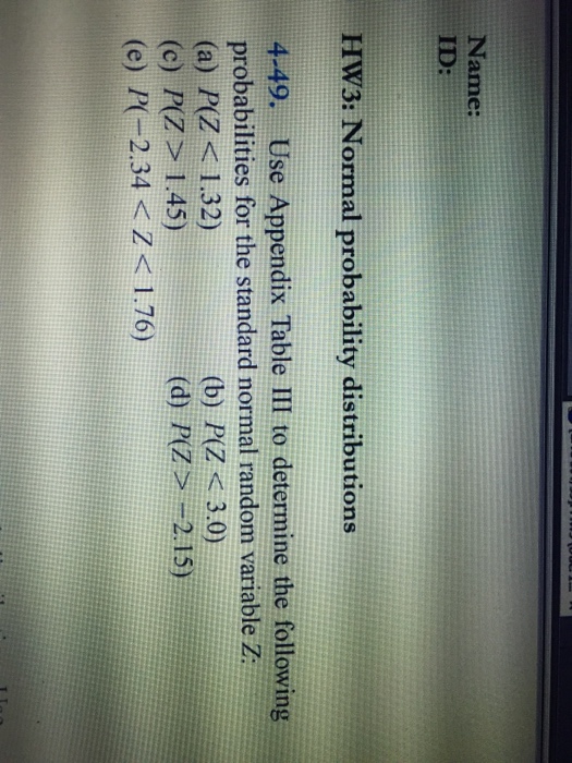 Solved Use Appendix Table Iii To Determine The Following 