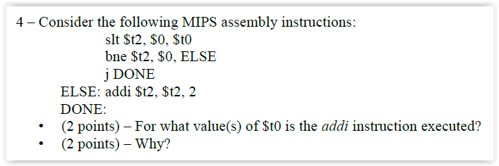 Solved Consider the following MIPS assembly instructions: | Chegg.com