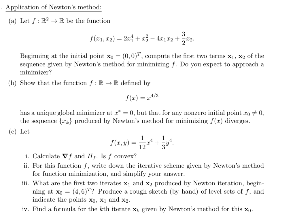 Solved Application of Newton's method: (a) Let f : R2 → R be | Chegg.com