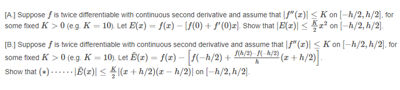 Solved A] Suppose fis twice differentiable with continuous | Chegg.com