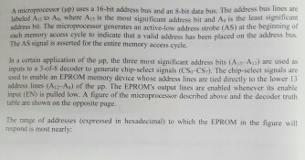 Solved A microprocessor (up) uses a 16-bit address bus and | Chegg.com