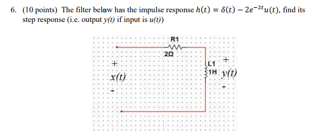 Solved (10 points) The filter below has the impulse response | Chegg.com