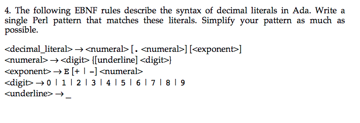 Solved The following EBNF rules describe the syntax of | Chegg.com