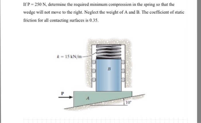 Solved If P = 250 N, determine the required minimum | Chegg.com
