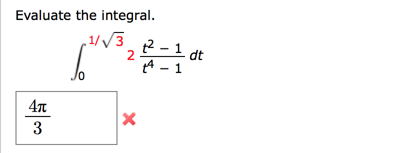 Solved Evaluate the integral. integral^1/Squareroot 3 2 | Chegg.com