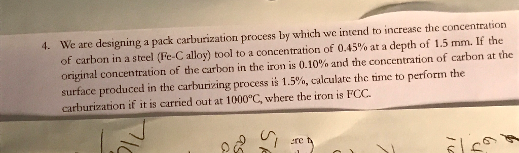 Solved We are designing a pack carburization process by | Chegg.com