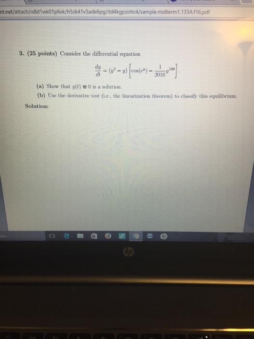 Solved Consider the differential equation dy/dt = (y^2 - | Chegg.com