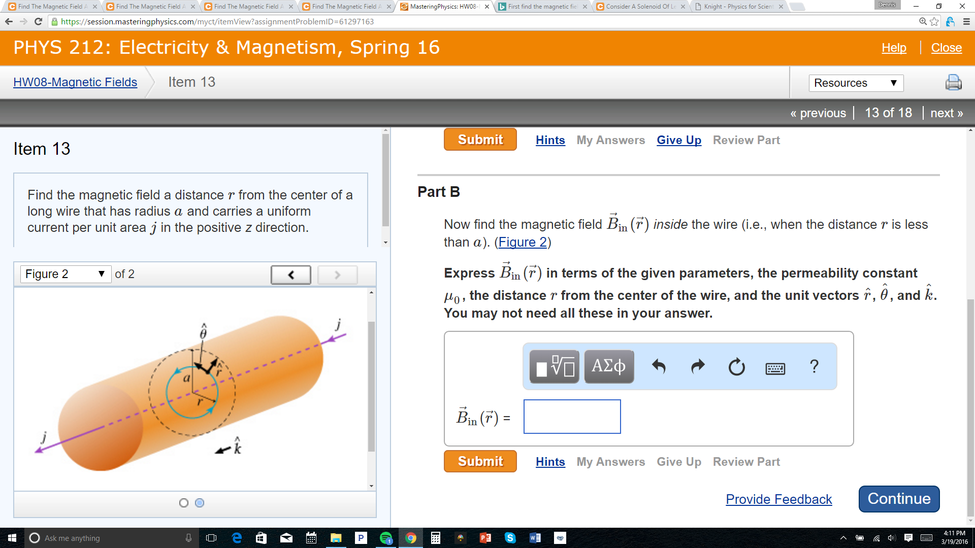 Solved Find the magnetic field a distance r from the center | Chegg.com