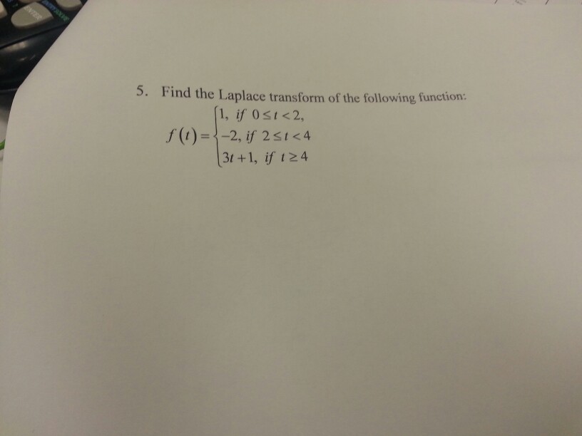 Solved 5. Find the Laplace transform of the following | Chegg.com