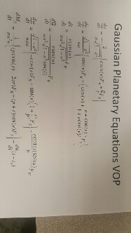 Gaussian Planetary Equations voP | Chegg.com
