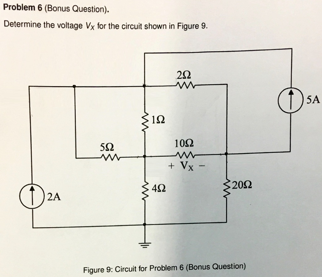 Solved Determine the voltage Vx for the circuit shown in | Chegg.com