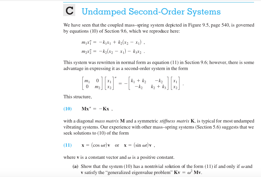 Solved Undamped Second Order Systems. Fundamentals of Diff. | Chegg.com