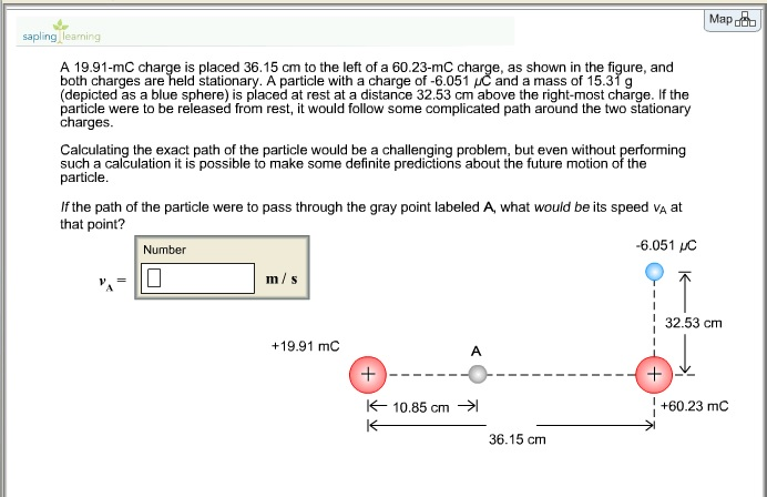 Solved Map pling A 19.91-mC charge is placed 36.15 cm to the | Chegg.com
