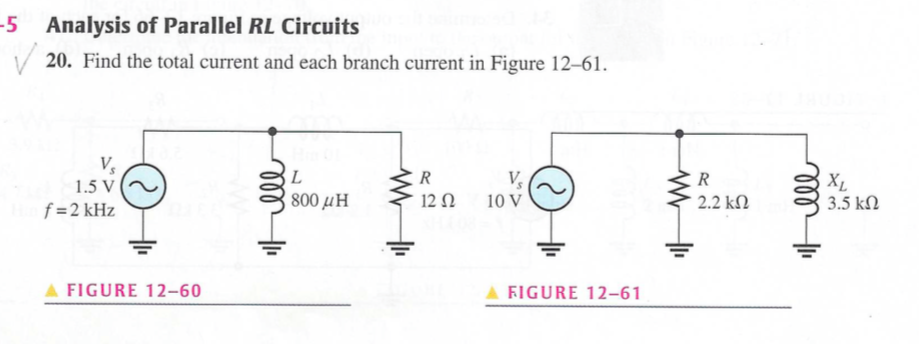 Solved 5 Analysis of Parallel RL Circuits 20. Find the total | Chegg.com