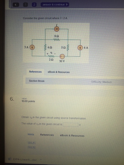 Solved Obtain v_0 the given circuit using source | Chegg.com