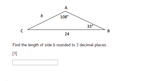 Solved Find the length of side b rounded to 3 decimal | Chegg.com