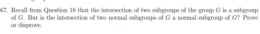 Solved Recall from Question 18 that the intersection of two | Chegg.com