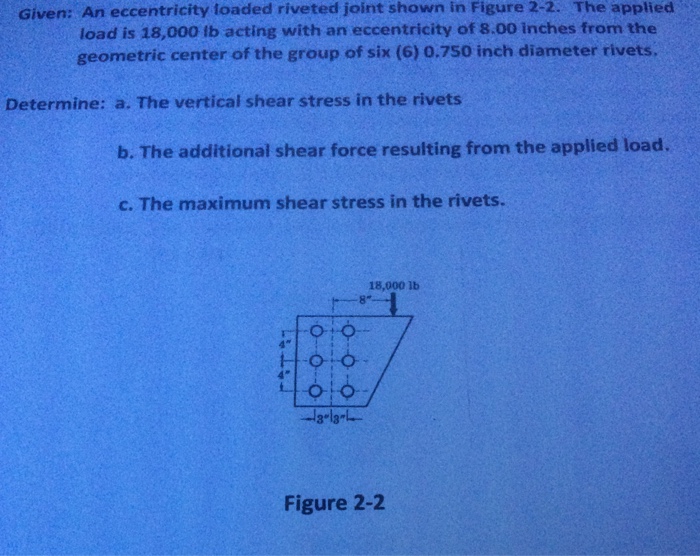 Solved Given: An eccentricity loaded riveted joint shown in | Chegg.com
