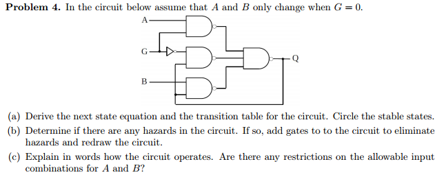 Solved Problem 4. In the circuit below assume that A and B | Chegg.com