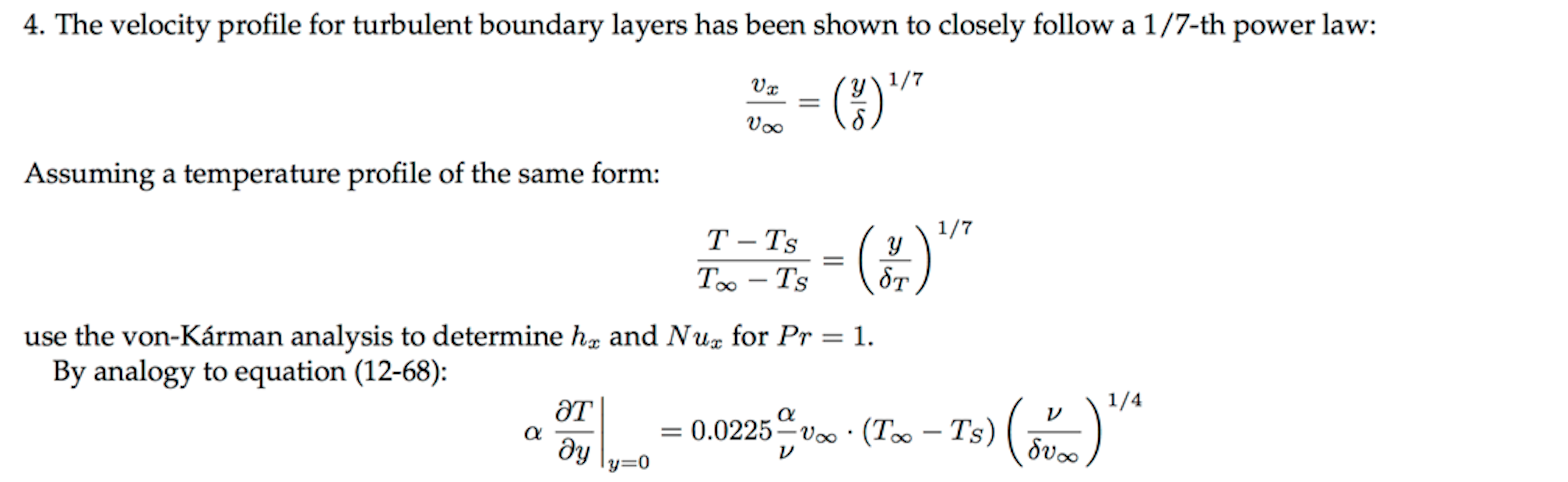 The velocity profile for turbulent boundary layers | Chegg.com The velocity profile for turbulent boundary layers | Chegg.com
