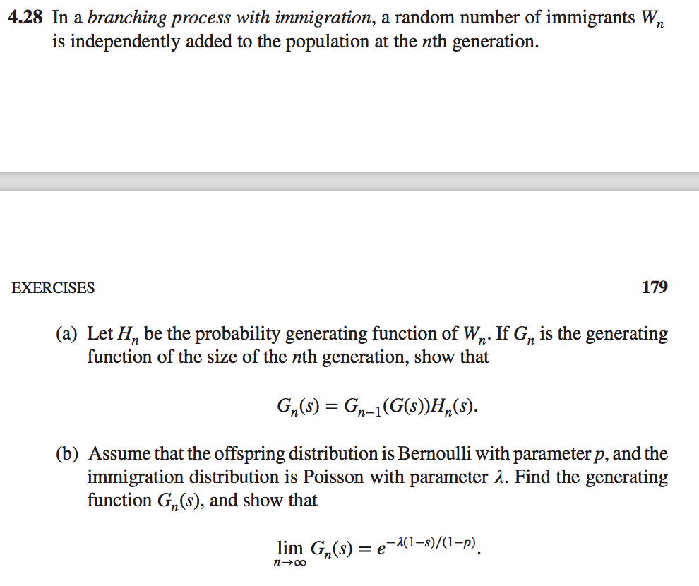 4.32 R: Simulate the branching process with | Chegg.com