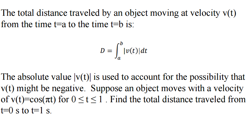 Solved The total distance traveled by an object moving at | Chegg.com